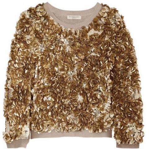 Sell Burberry London Sequin Embellished Sweater Gold HuntStreet